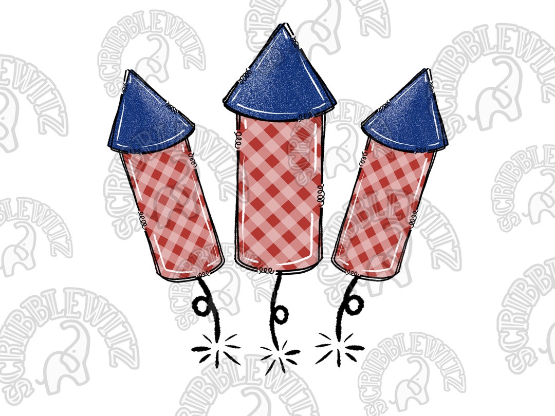 4th of July Firecracker Sublimation PNG Patriotic Clipart Buffalo Check ...