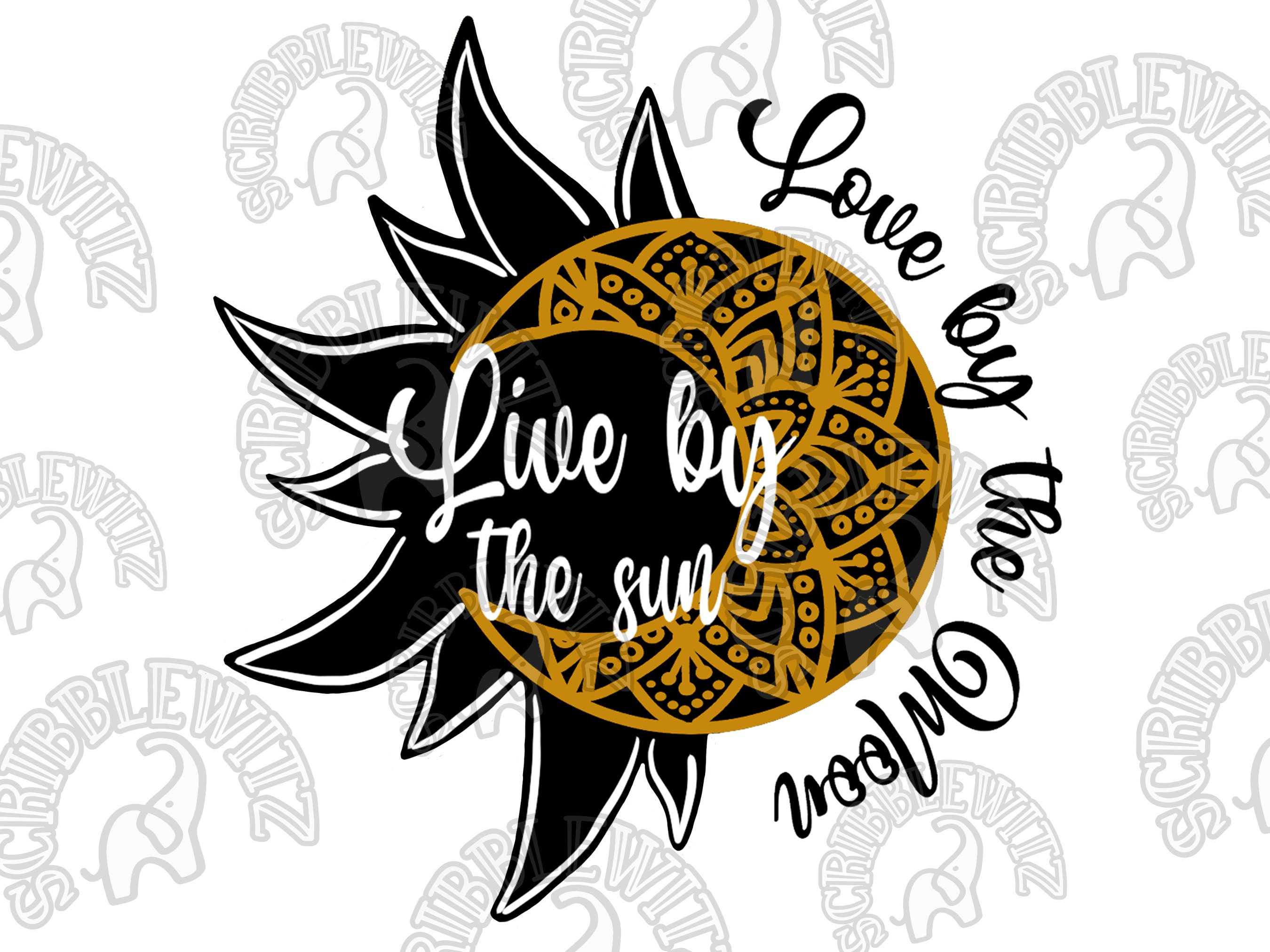Live by the Sun Love by the Moon PNG Celestial Mystical Sticker Hand ...