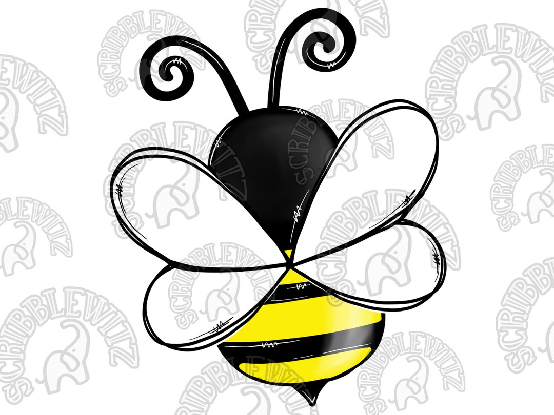 Bumble Bee Sublimation PNG Hand Drawn Spring Design Digital Download ...