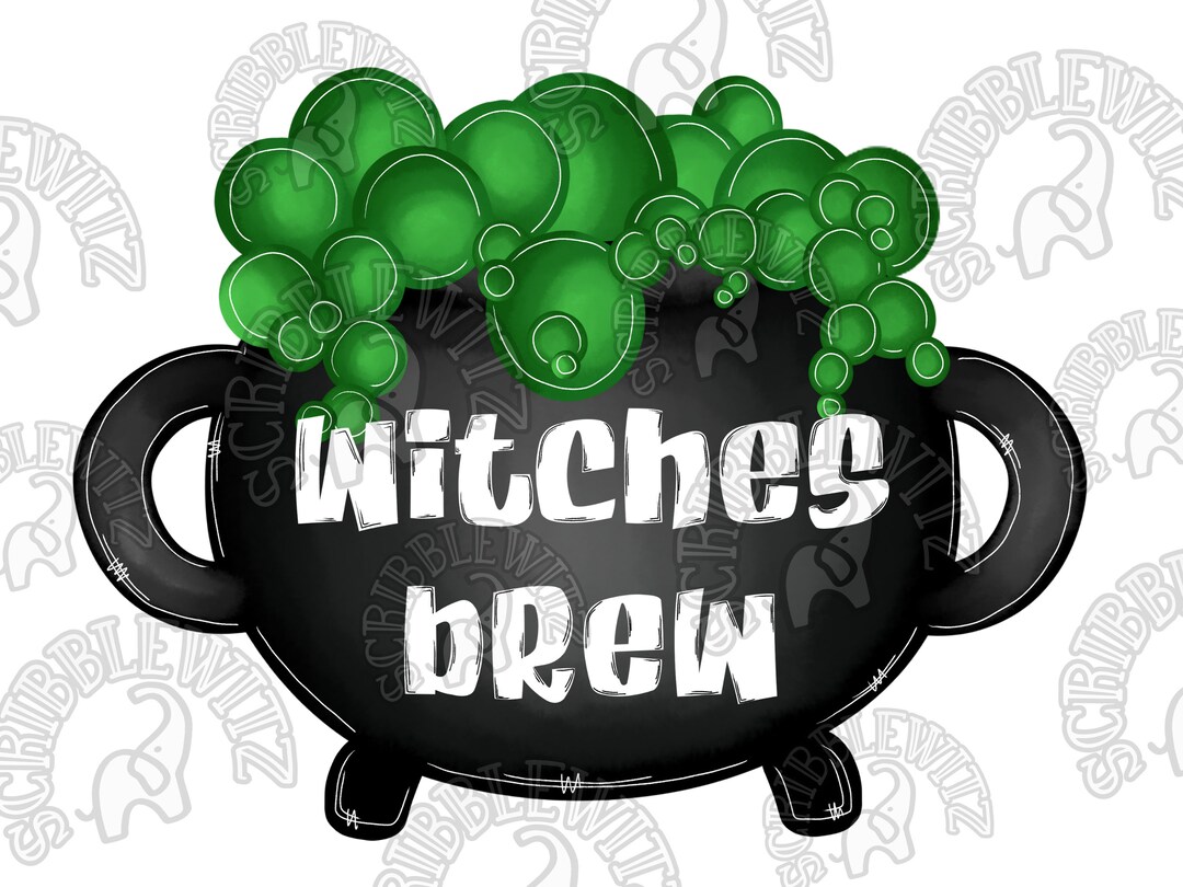 Witches Brew Halloween Sublimation PNG Spooky Clipart Witch Cauldron ...