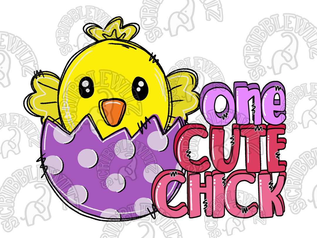 One Cute Chick PNG Easter PNG Girly Easter PNG Cute Chick Design Easter ...