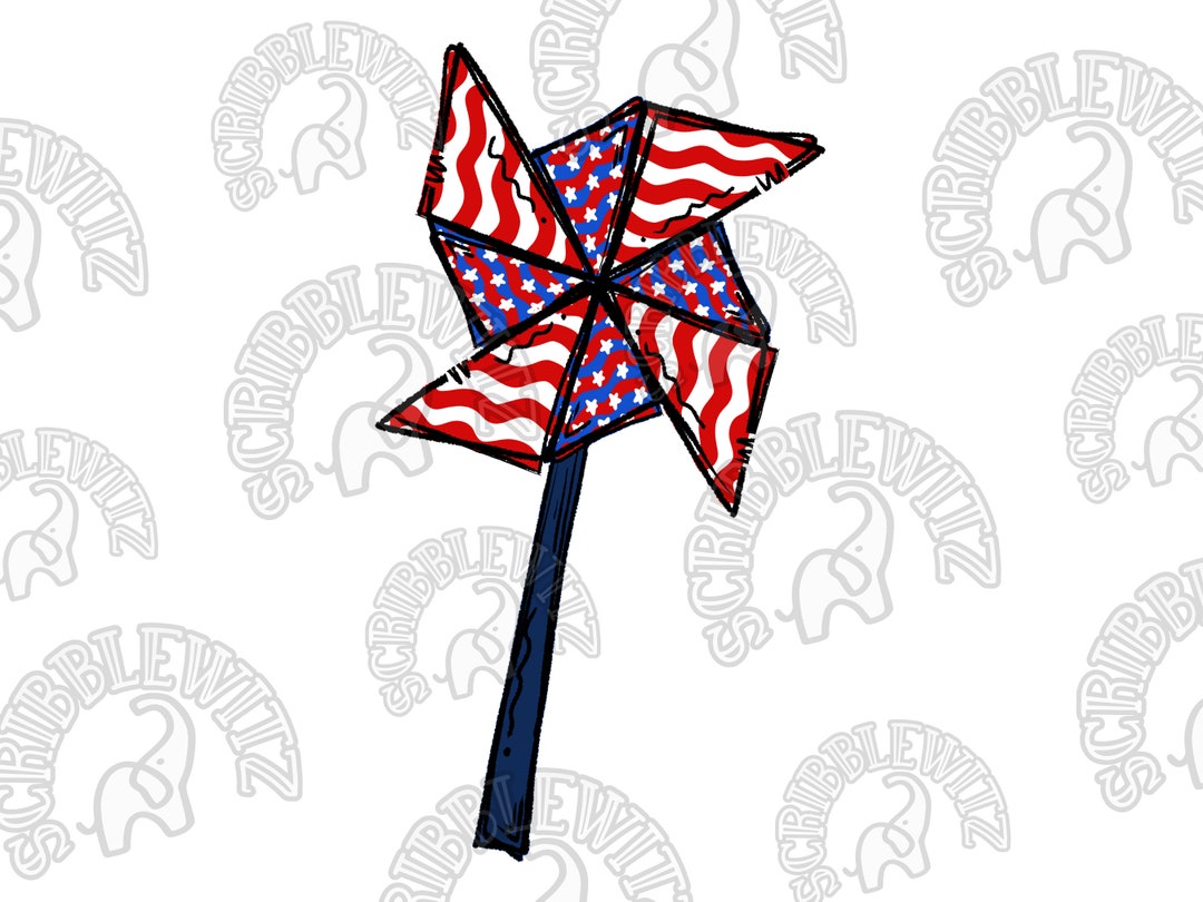 Patriotic Pinwheel Sublimation PNG 4th of July Design Stars and Stripes ...