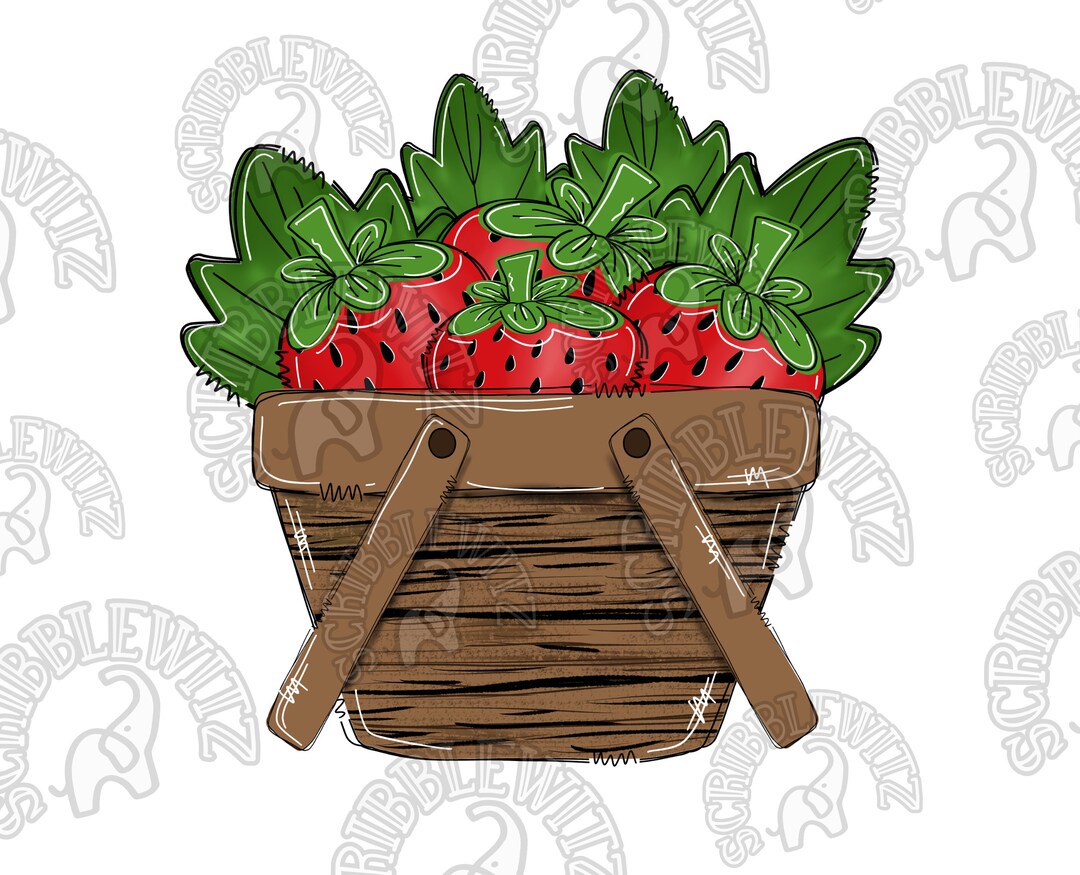 Strawberry Sublimation PNG Strawberry Clipart Strawberry Basket Summer ...