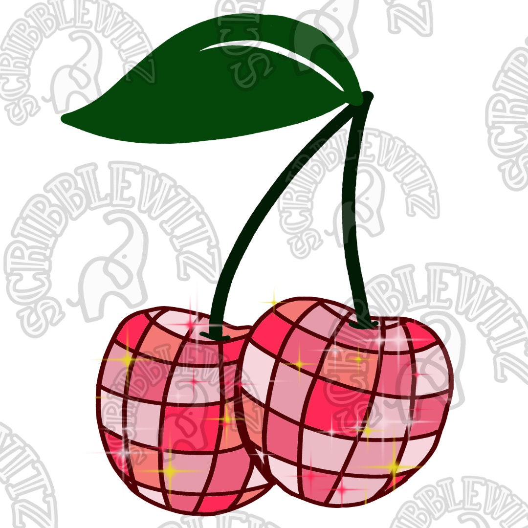 Disco Ball Cherry PNG Disco Cherry Retro Sublimation Design Planner ...