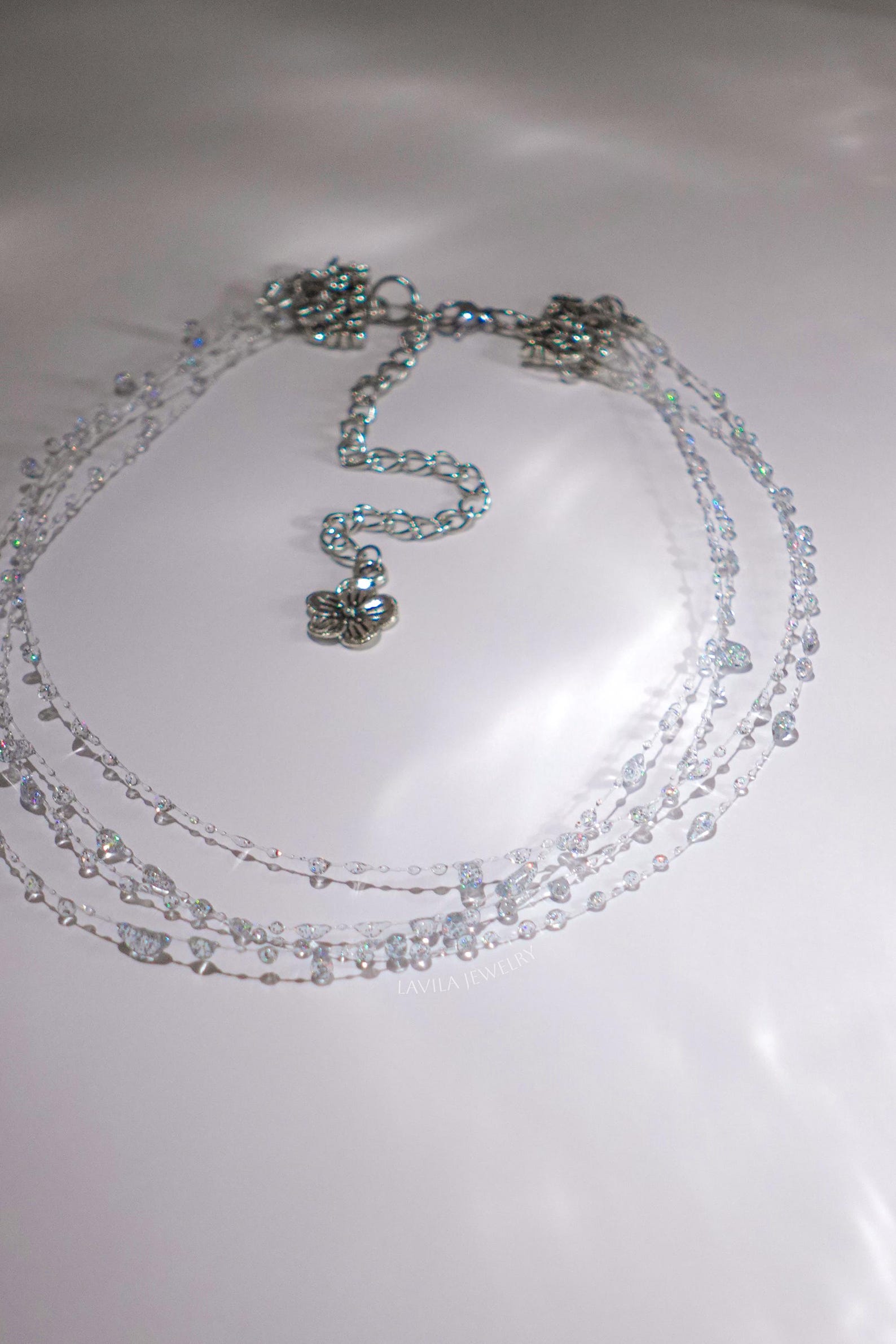 Frosted Droplets Jewelry Set - Winter-inspired Necklace and Bracelet ...