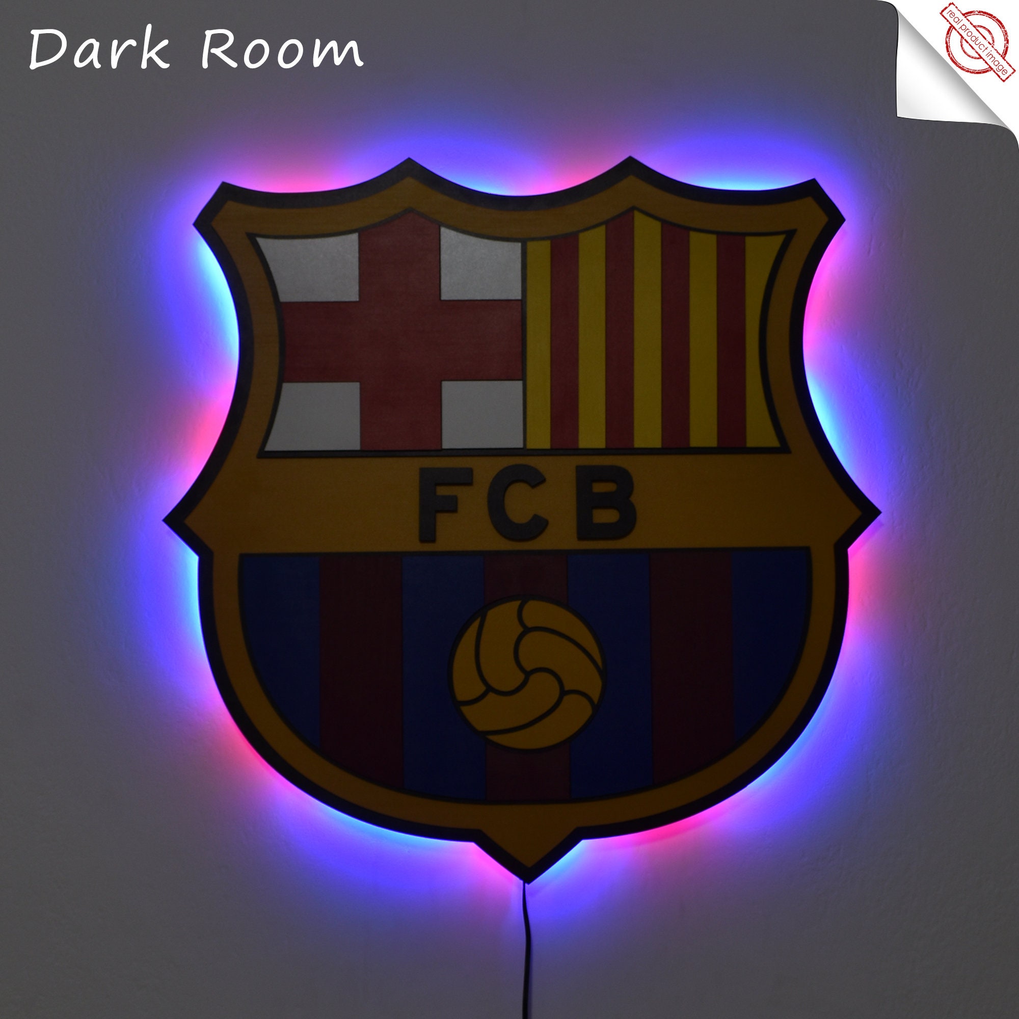 3D Fc Barcelona Team Logo. Led Light Wall Art FC Barcelona. Barcelona ...