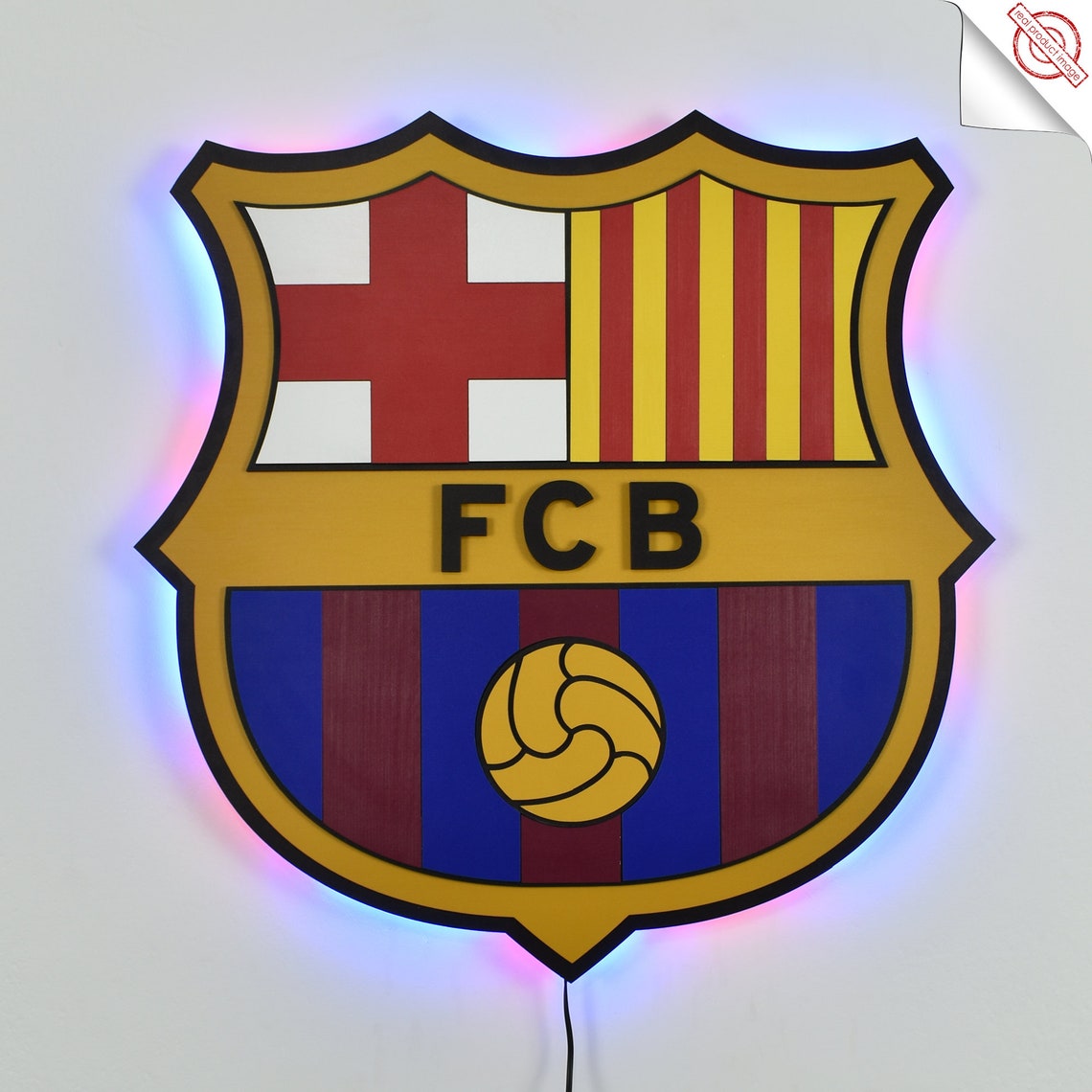 3D Fc Barcelona Team Logo. Led Light Wall Art FC Barcelona. Barcelona ...