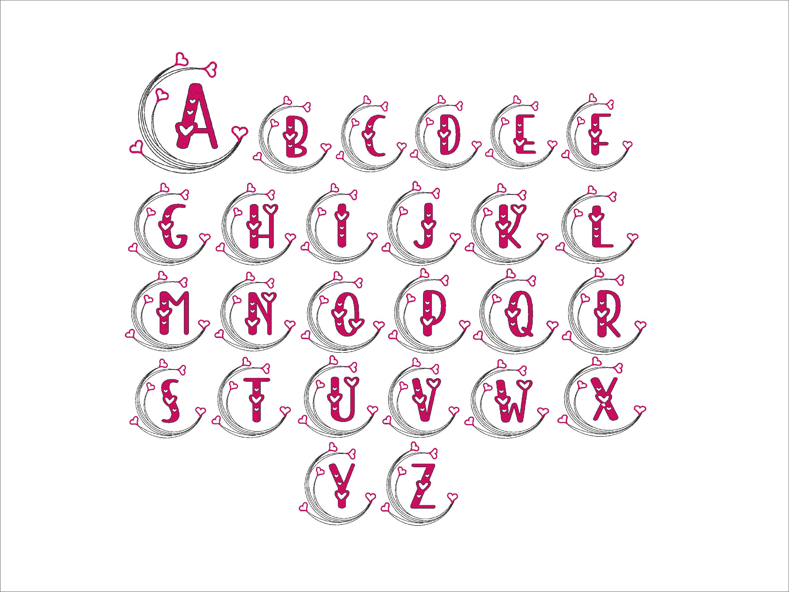 Set of Alphabet Embroidery Designs Letters Embroidery Design - Etsy