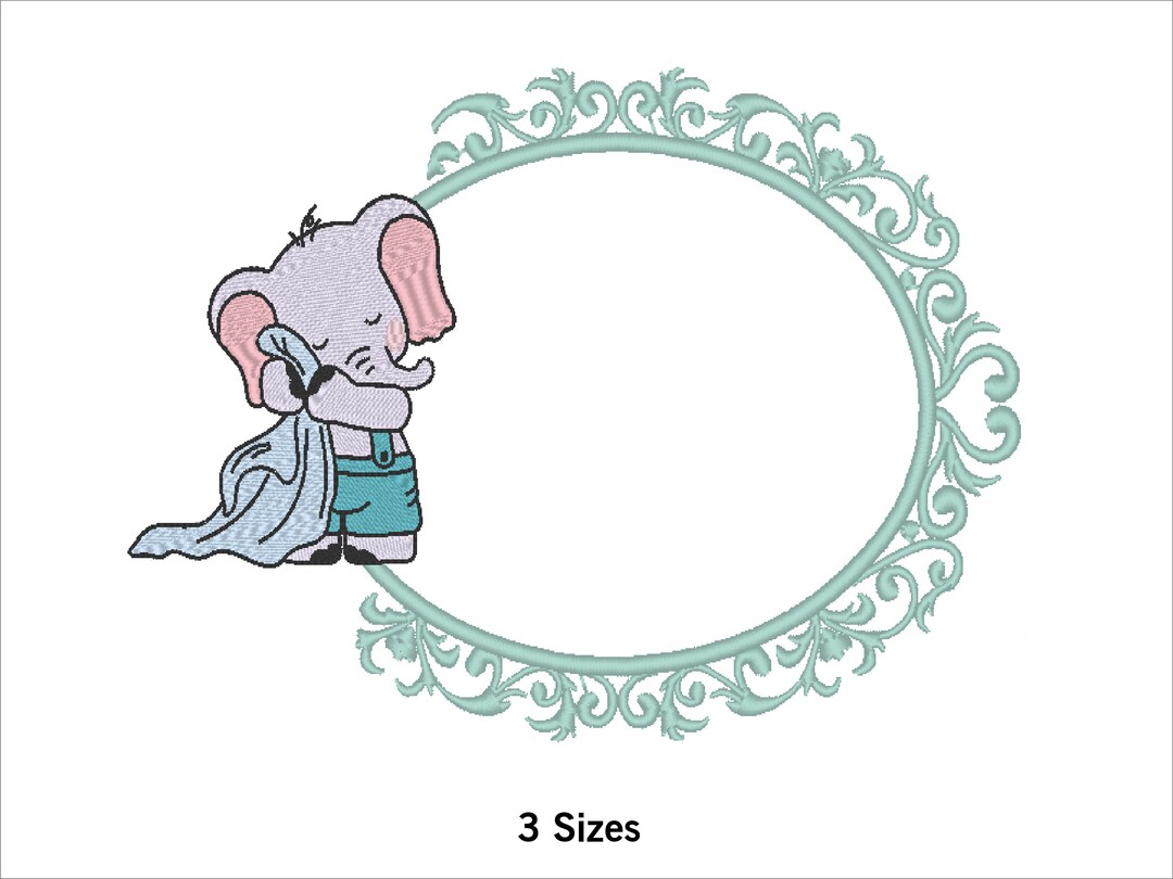 Baby Monogram Frame Embroidery Designs - Elephant Embroidery Designs ...