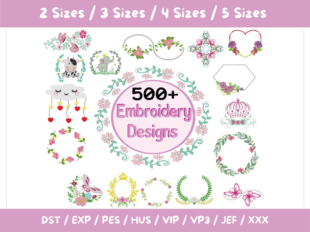 Bundle of +500 Machine Embroidery Designs - Embroidery Design Set ...