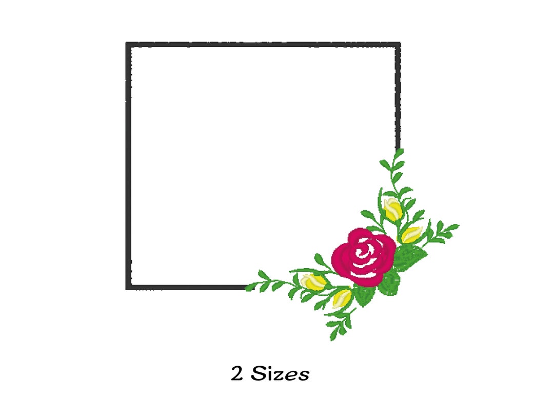 Floral Monogram Embroidery Design,floral Frame Embroidery Design ...