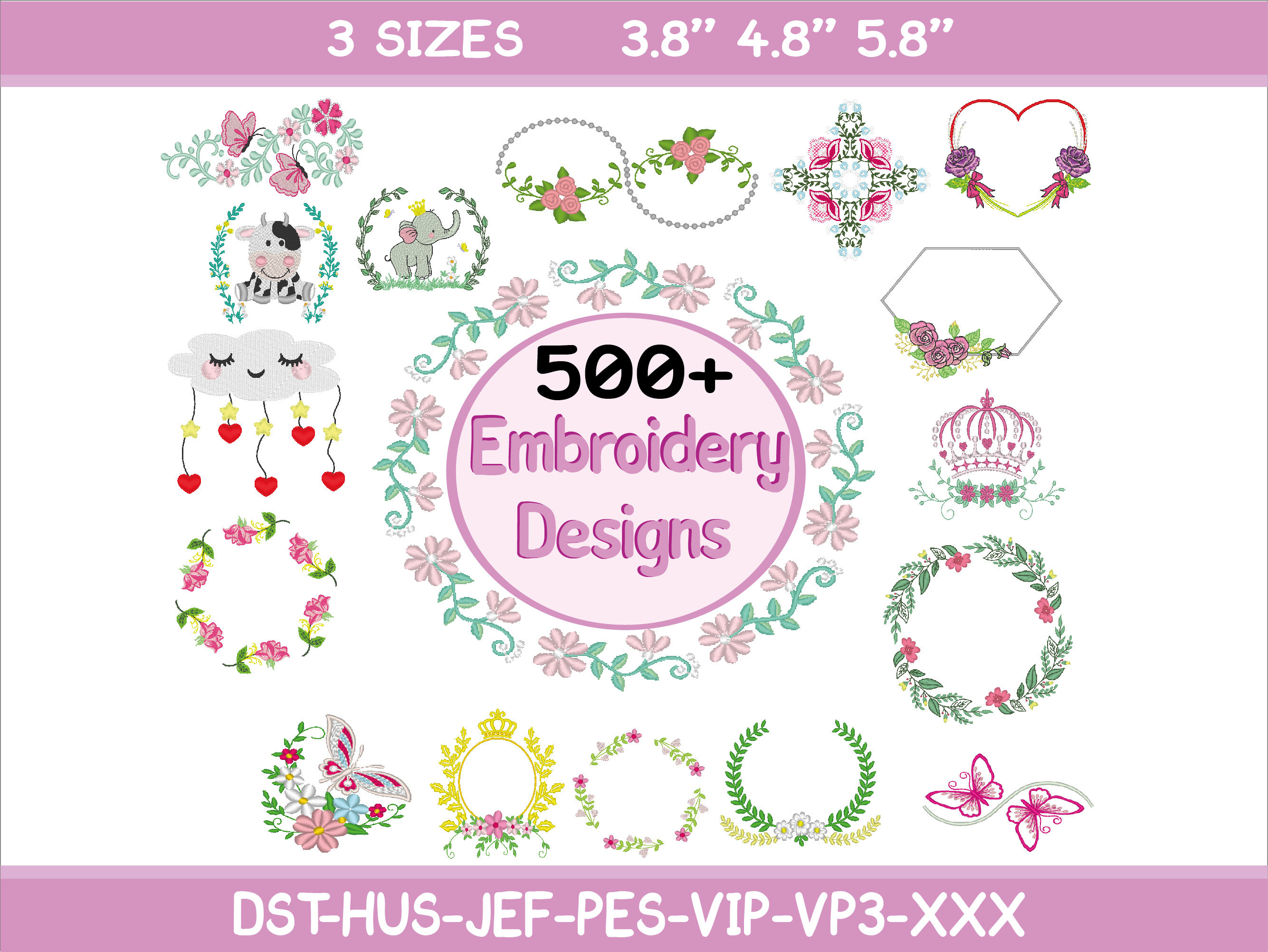 Embroidery Designs Bundle, Machine Embroidery Designs, Digital Product ...