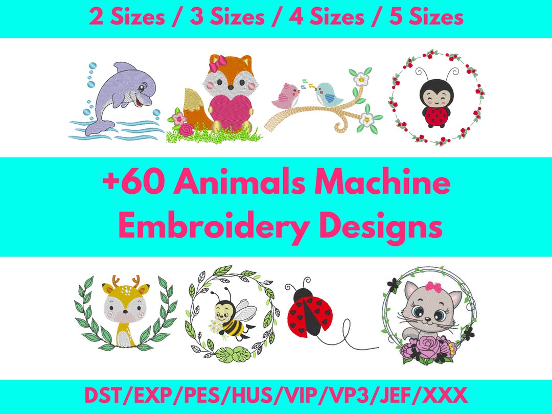 60+ Animal Embroidery Designs - Machine Embroidery Design - Animal ...