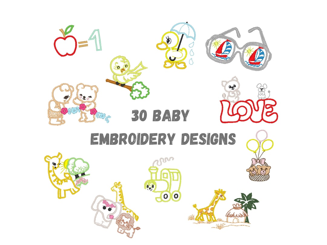 30 Baby Embroidery Designs - Baby Embroidery Files - Baby Machine ...