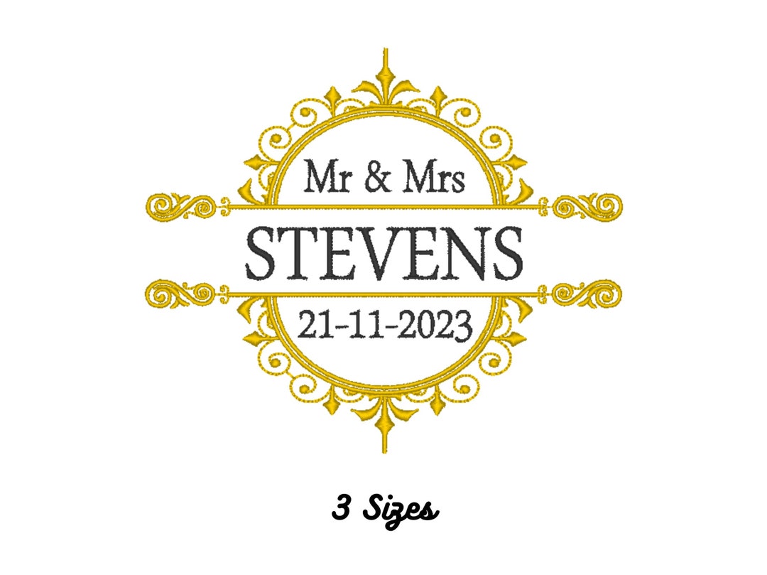 Mr & Mrs / Machine Embroidery Design, Wedding Embroidery, Husband and ...