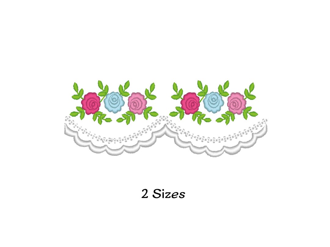 Flower Border Embroidery Designs Border Embroidery Files Flower ...