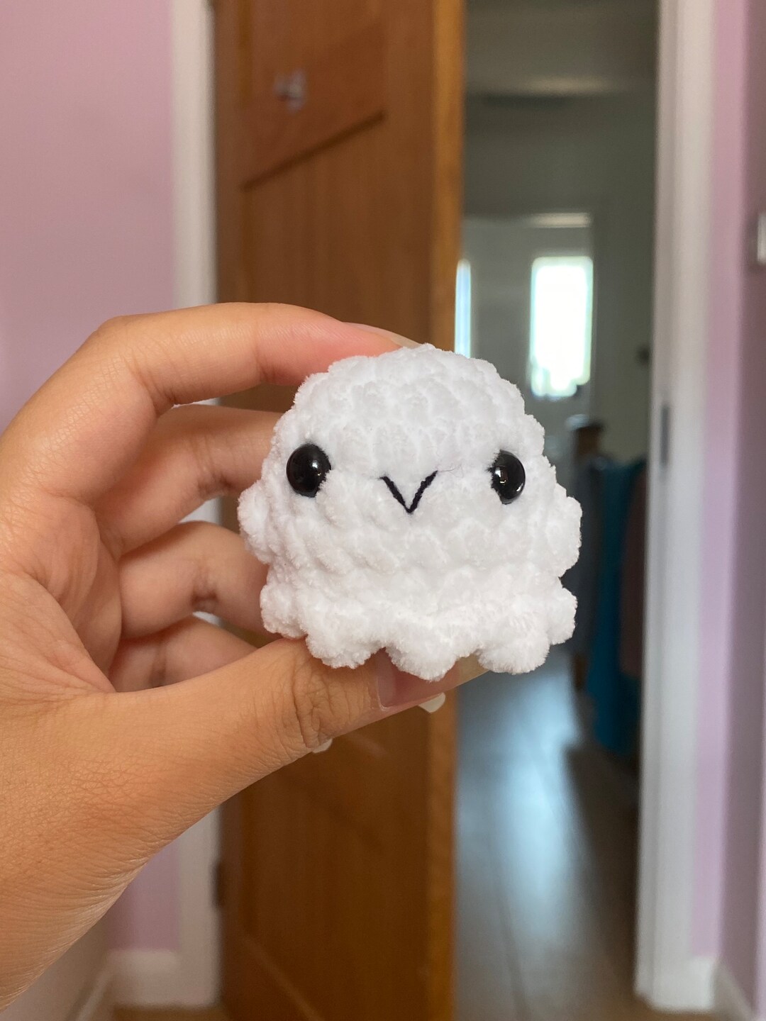 Mini Crochet Ghost Plushie Crochet Keyring Stress Toy Desk Buddy Gift ...