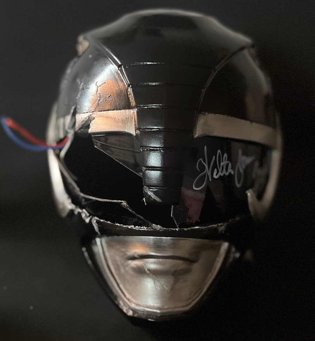 Battle Damaged Black Power Ranger Helmet - Etsy