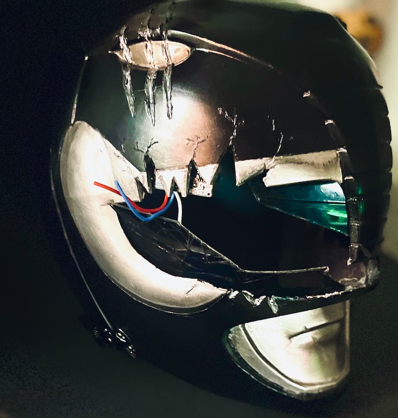 Battle Damaged Black Power Ranger Helmet - Etsy