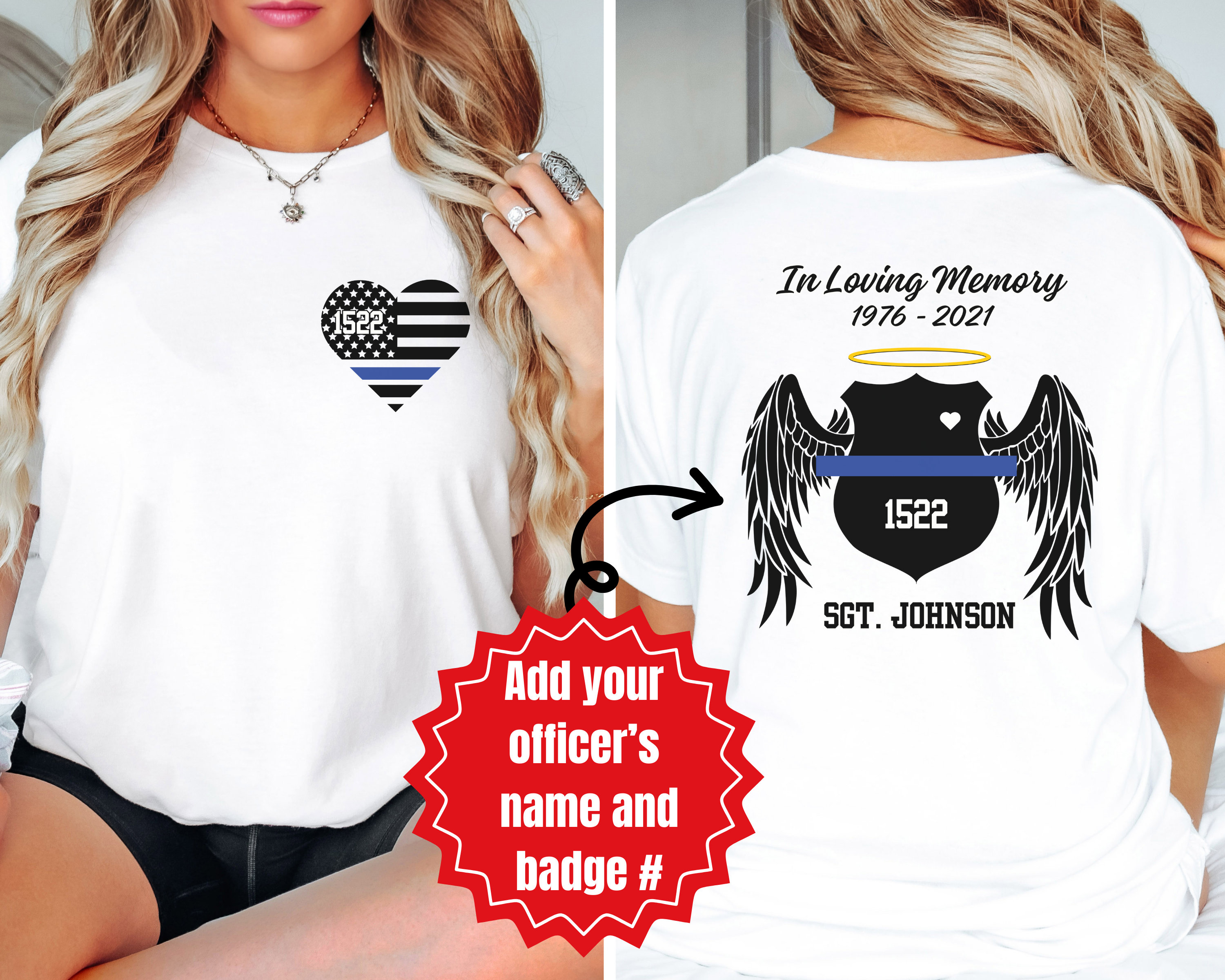 Police Officer Memorial Shirt, Custom Police Shirt, Fallen Police ...