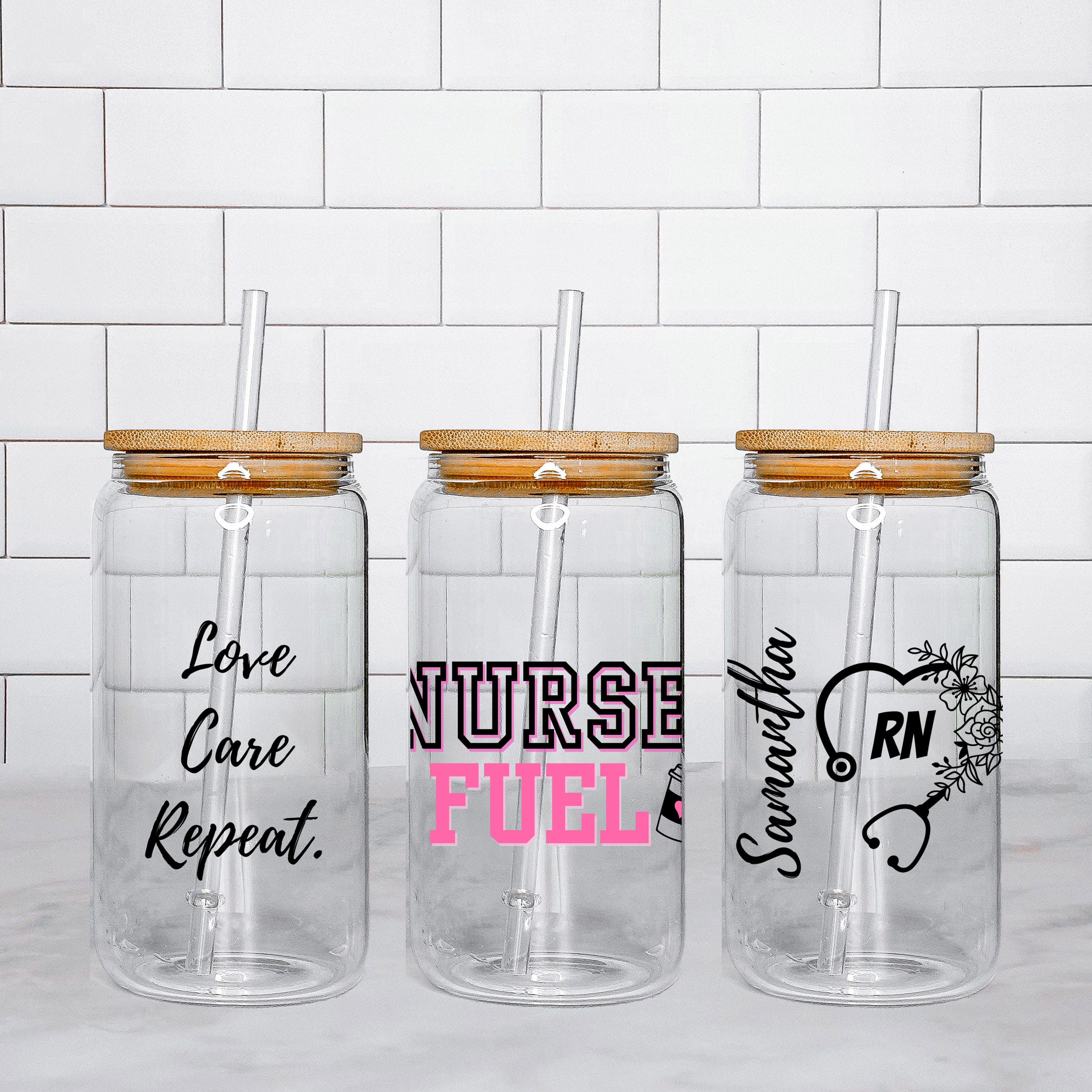 Nurse Glass Coffee Cup, NICU Nurse Glass Cup, Personalized 16oz Nurse ...