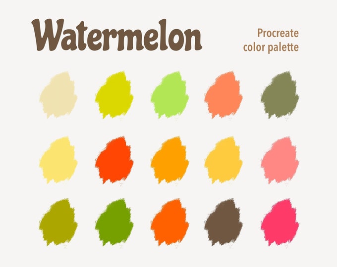 Watermelon Color Palette for Procreate / Color Swatches / Procreate ...