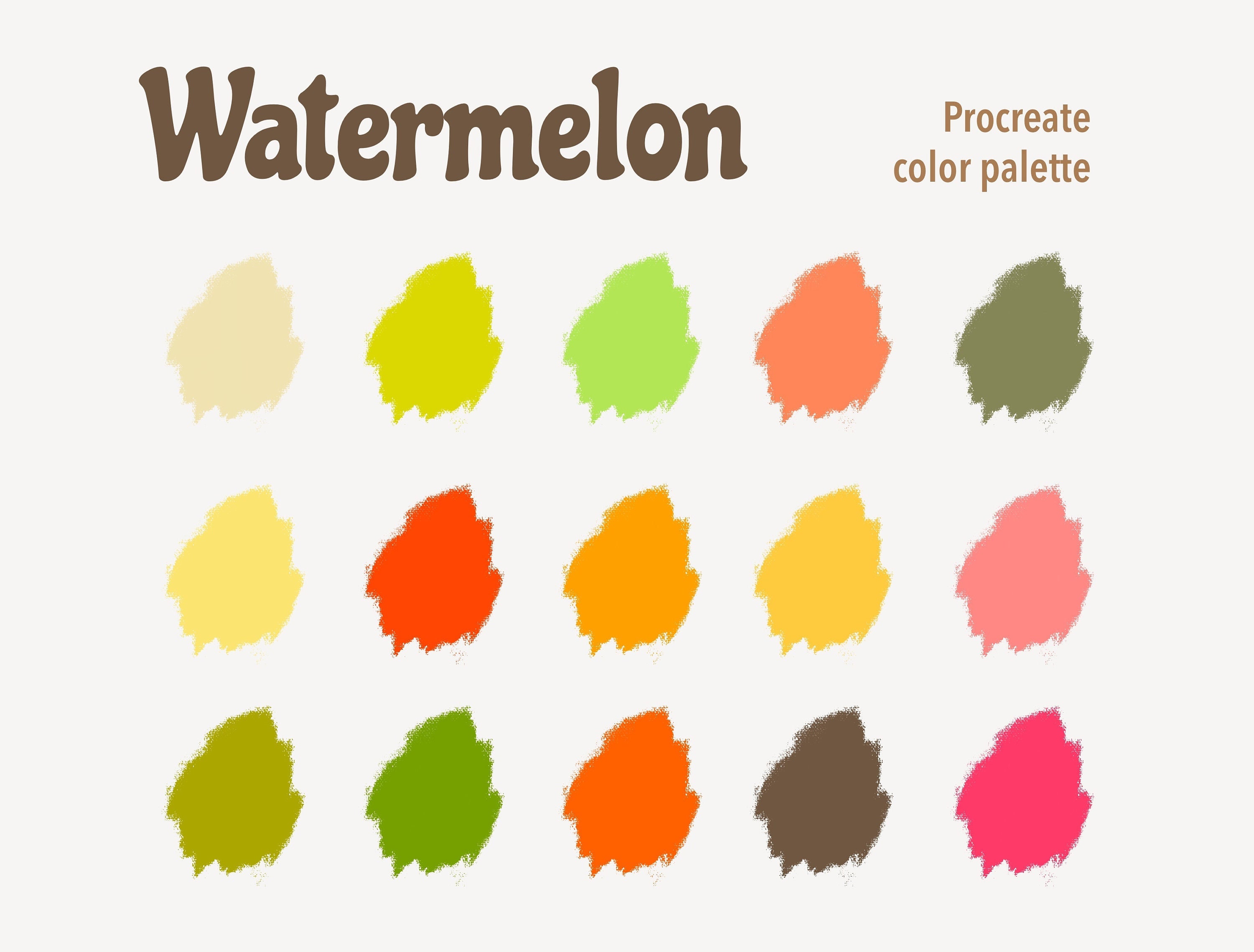 Watermelon Color Palette for Procreate / Color Swatches / Procreate ...