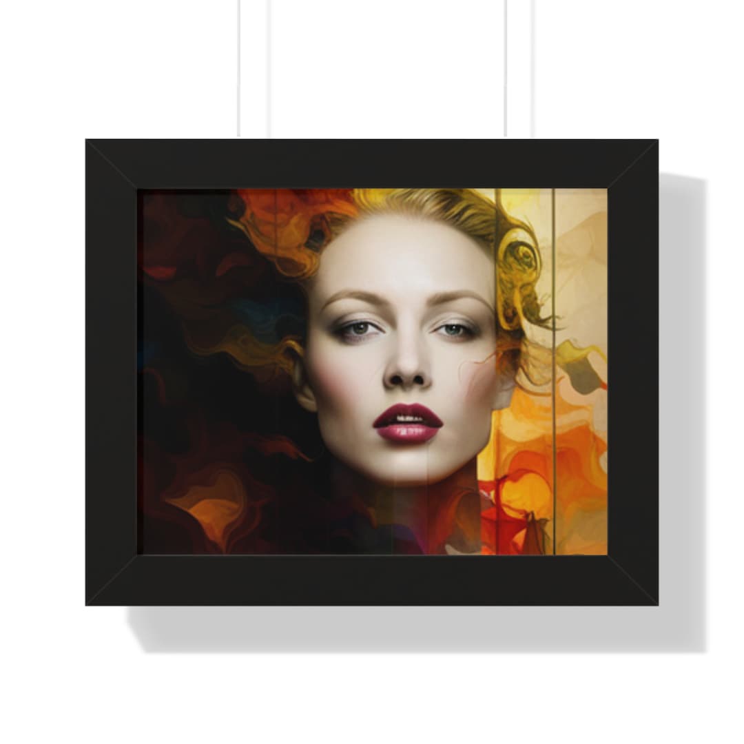 Beautiful Woman Wall Art Bold and Colourful Framed Horizontal Poster - Etsy