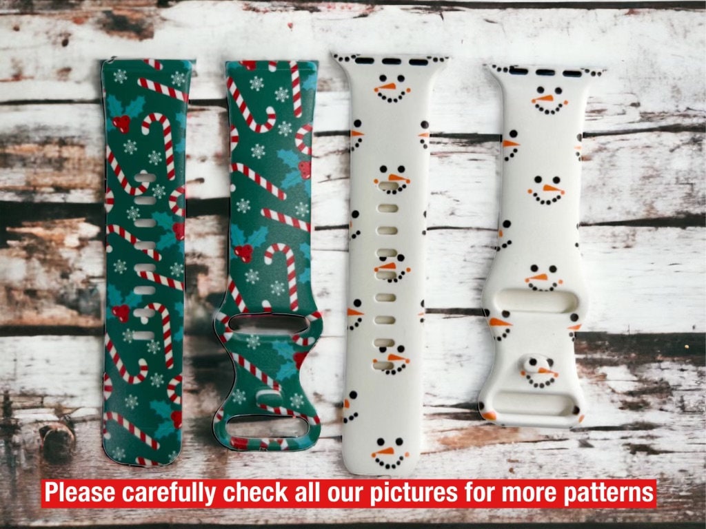 Candy Canes Watch Band|snowman Watch Band|christmas Smart Watch Band ...