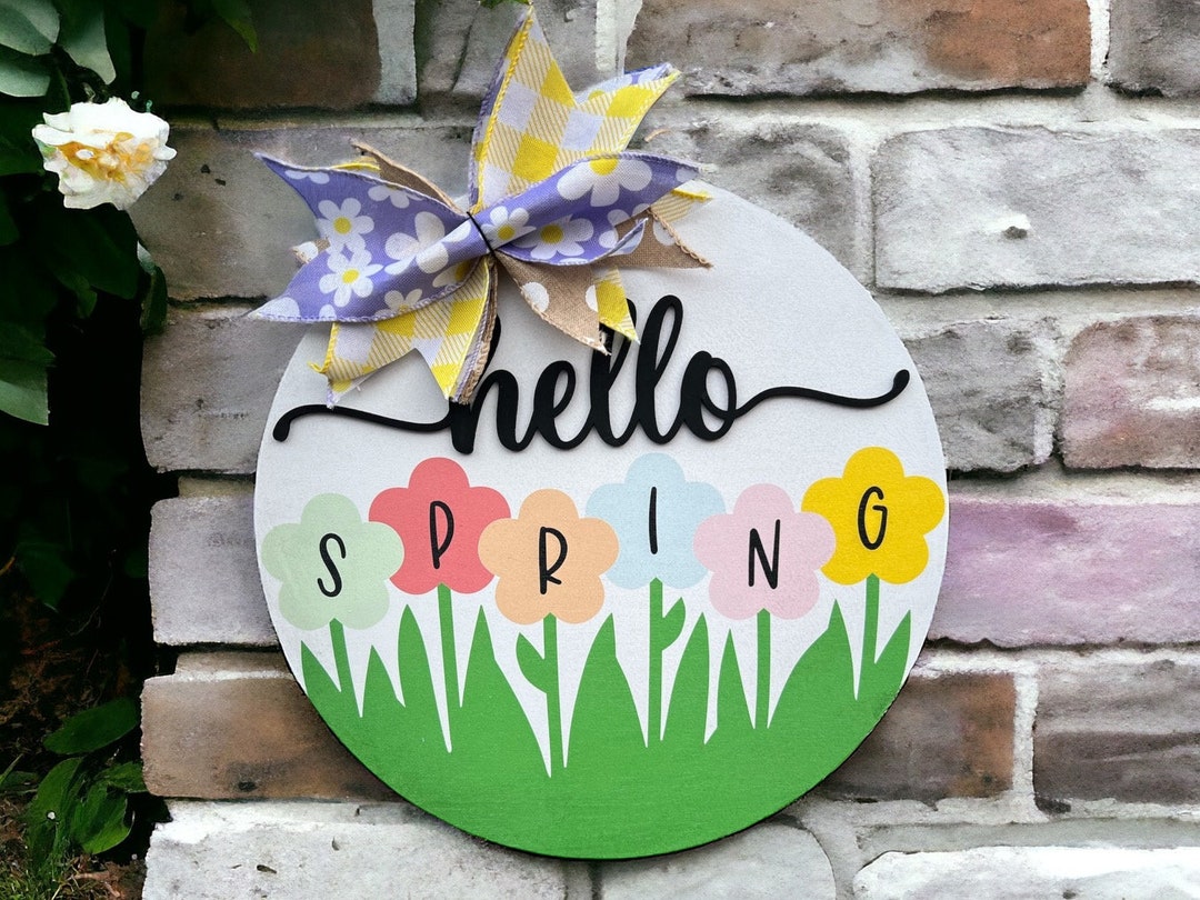 Spring Front Door Sign| Wood Sign| Sign for Front Door|new Front Door ...