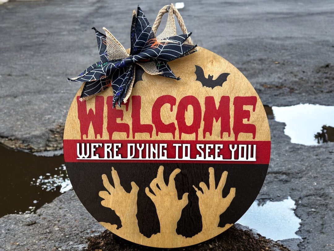 Blood Splatter Door Hanger|blood Splatter Welcome Sign|horror Welcome ...