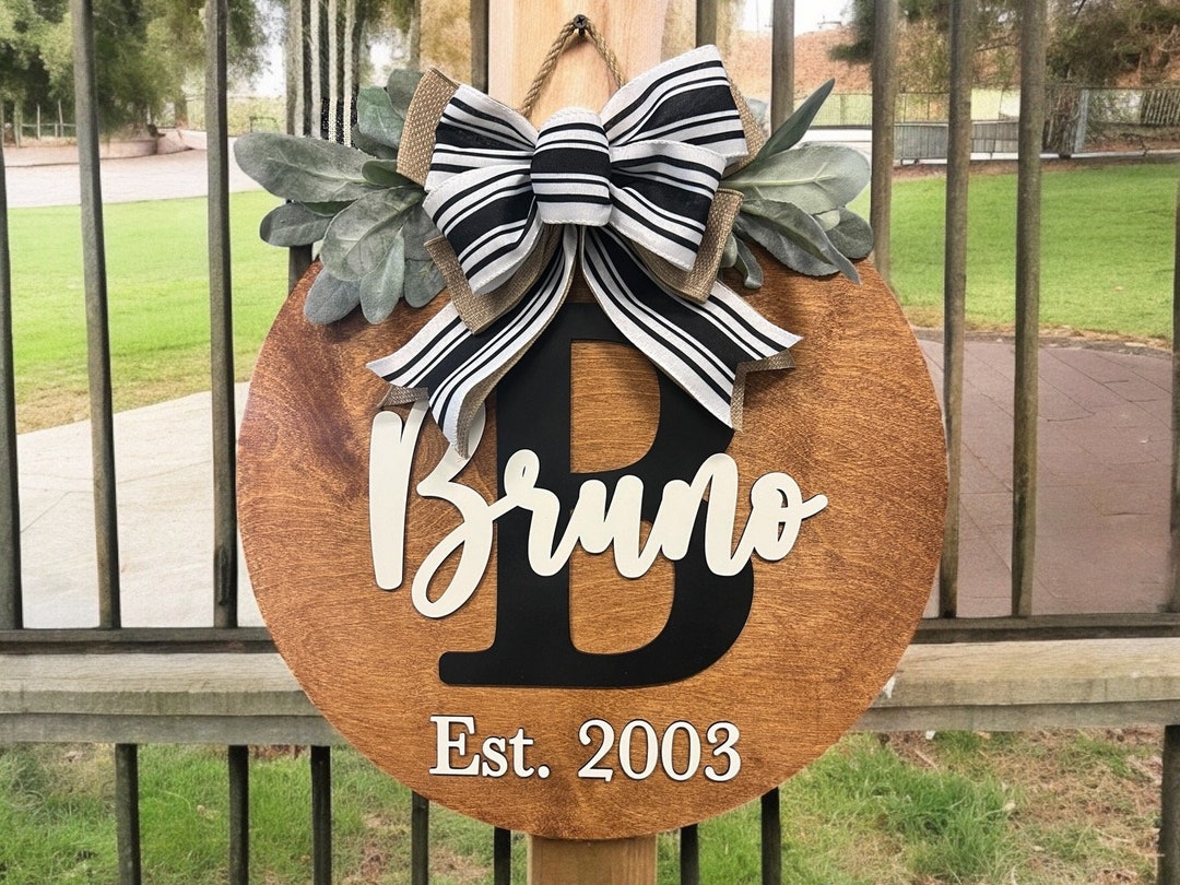 Welcome Last Name Sign|last Name Door Sign|last Name Front Door Sign ...