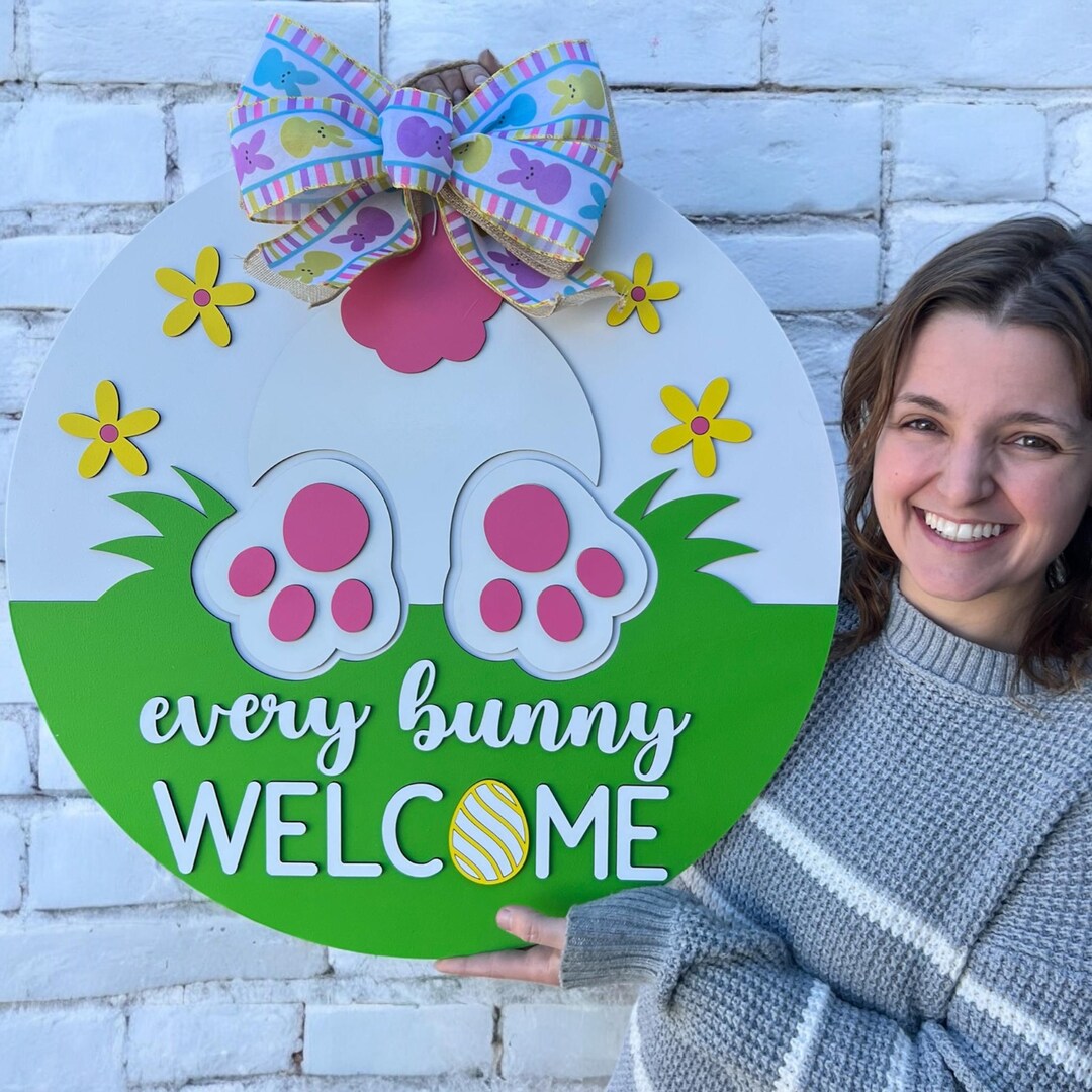 Easter Bunny Front Door Sign|easter Front Door Sign|easter Bunny Sign ...