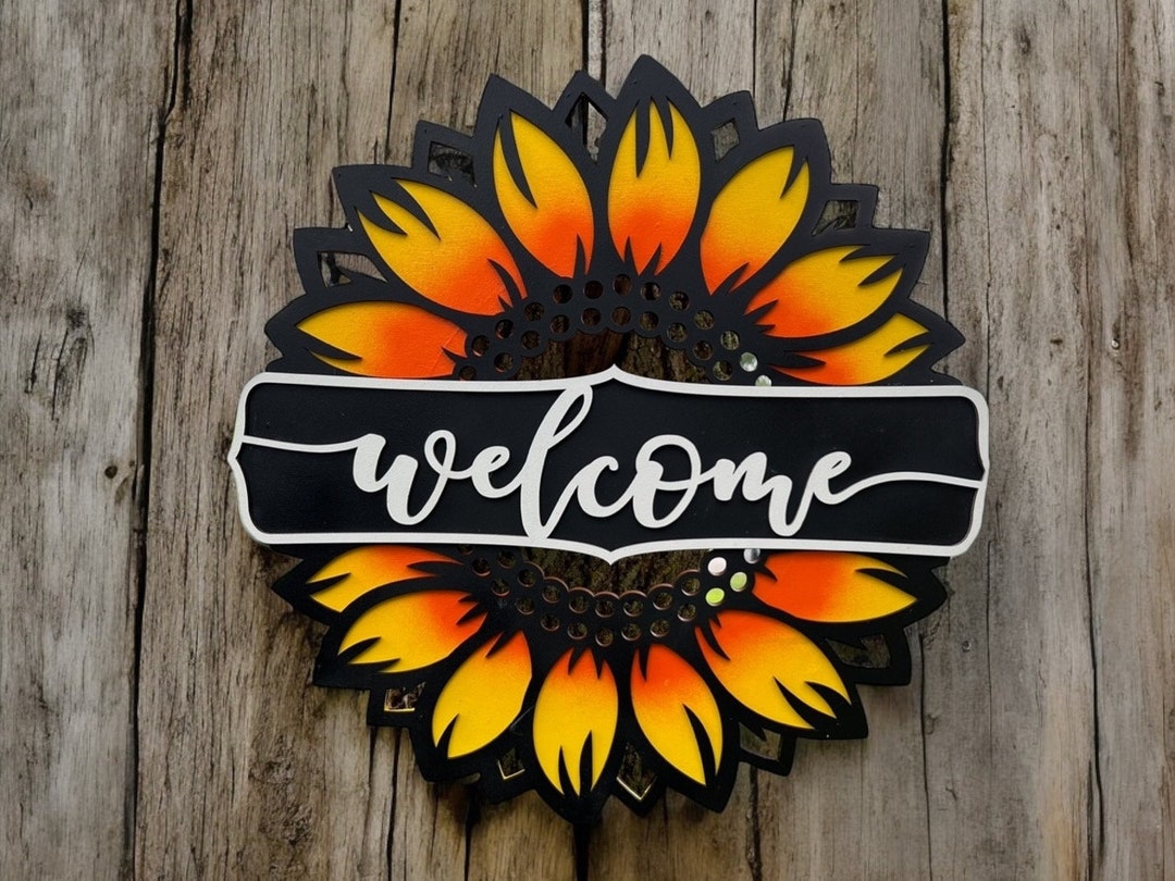 Sunflower Door Sign|sunflower Welcome Sign|fall Welcome Sign|fall Door ...