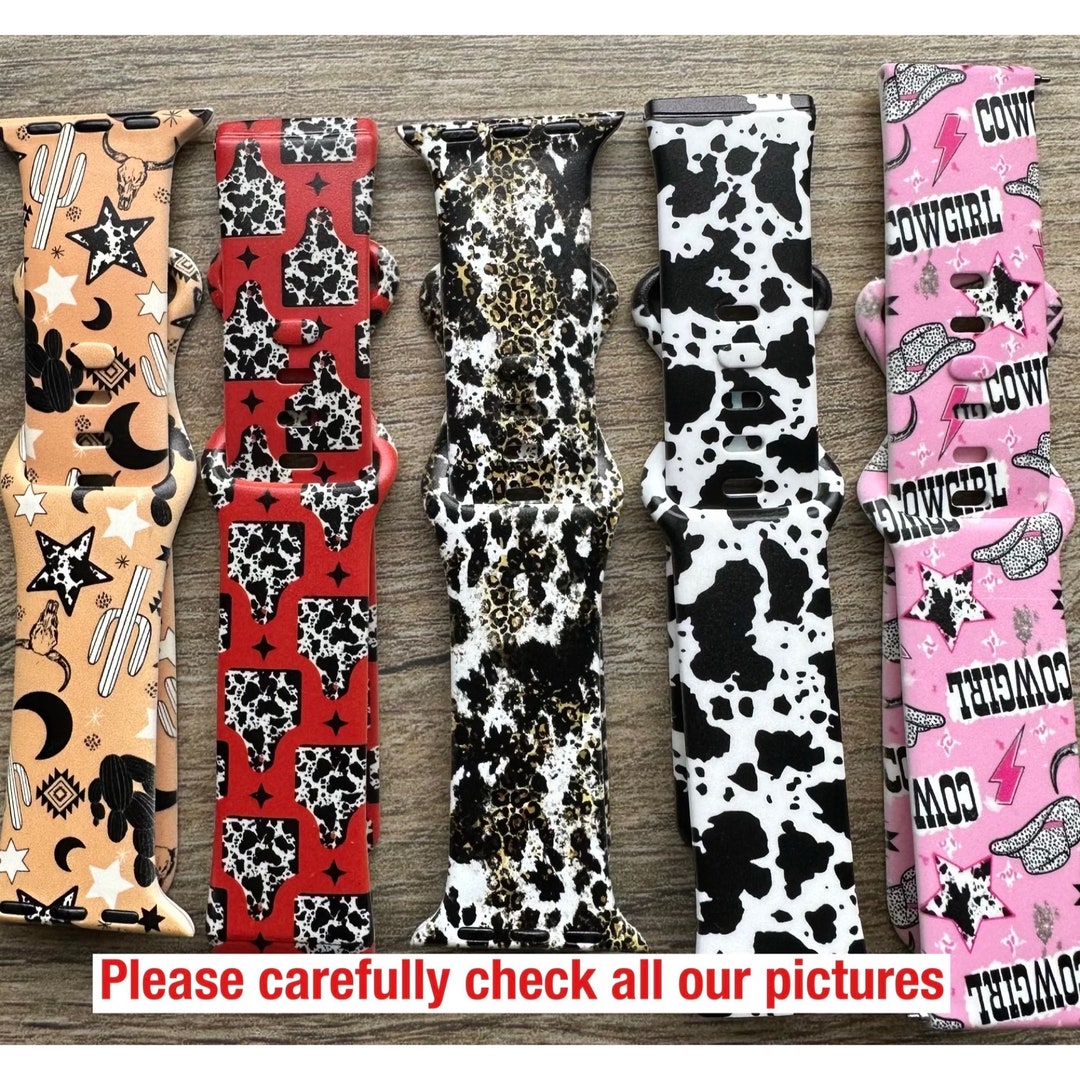 Western Theme Watch Band|cowgirl Watch Band|cow Print Smart Watch Band ...