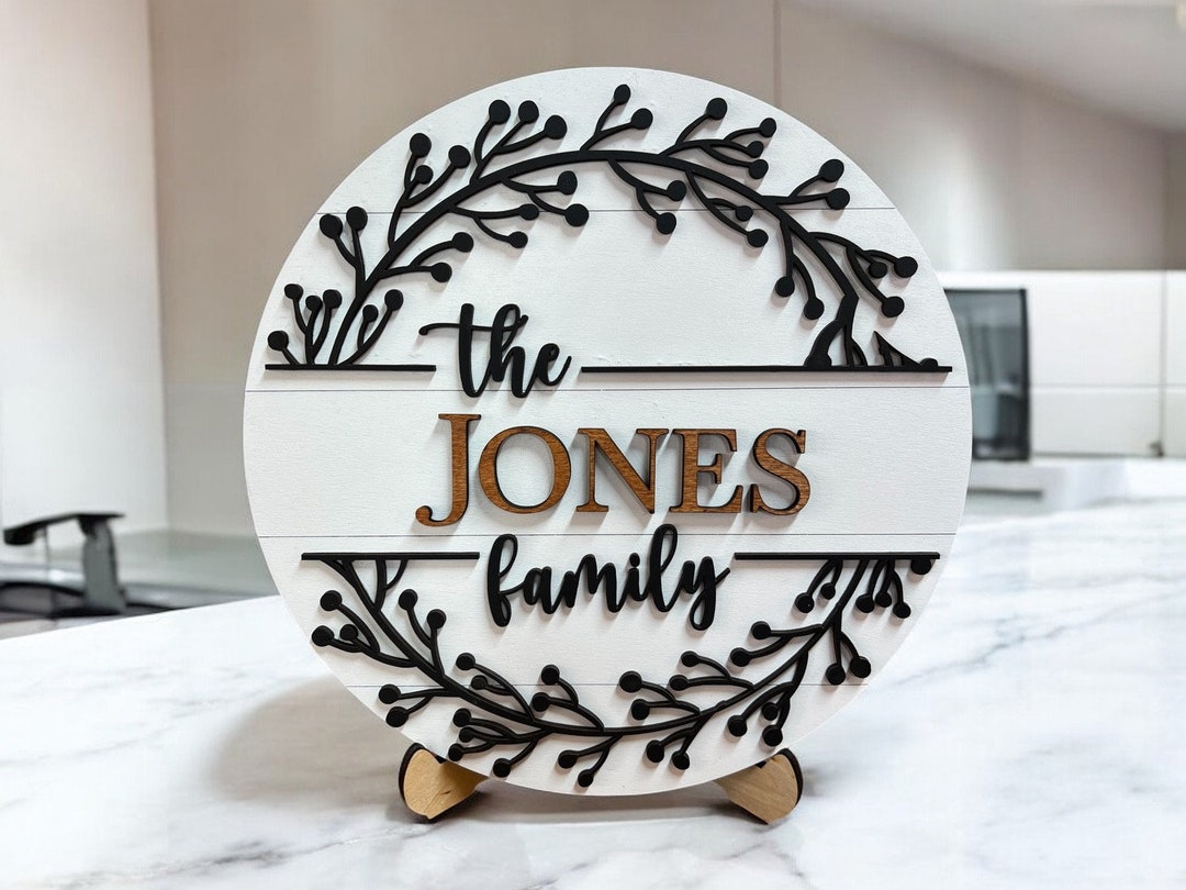 Rustic Last Name Sign, Shiplap Wall Decor, Family Standing Sign, Gift ...