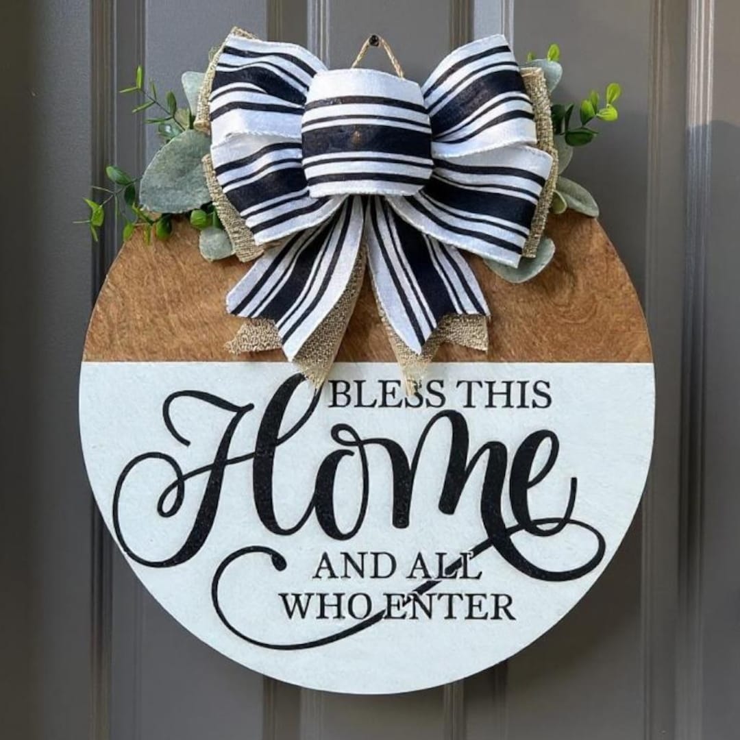 Bless This Home Sign|blessed Door Sign|bless This Home Front Door Sign ...