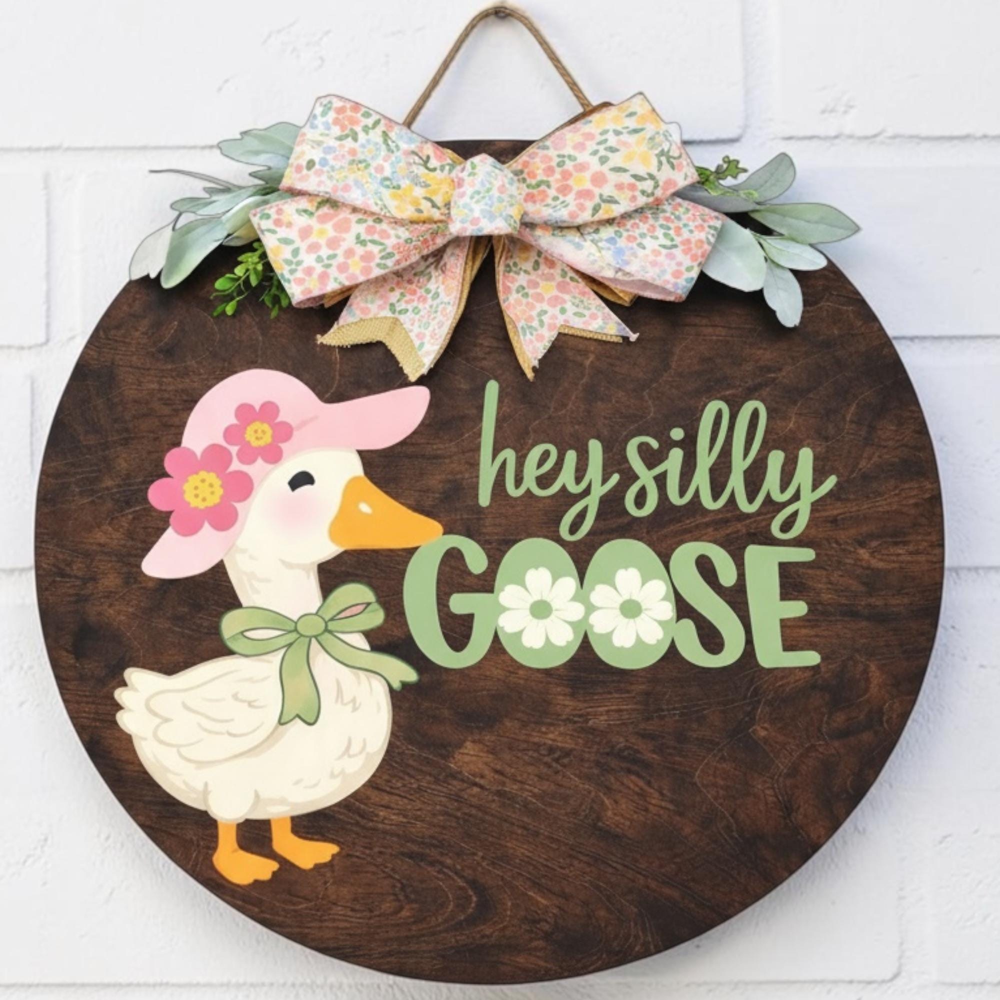 Hey Silly Goose Door Sign, Spring Goose Wreath, Farmhouse Front Door ...