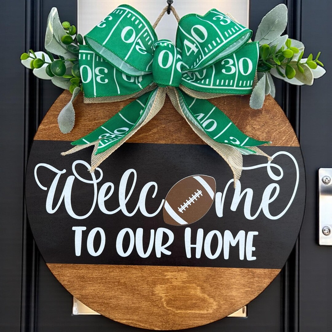 Welcome Football Door Sign|football Door Hanger|door Hanger for ...