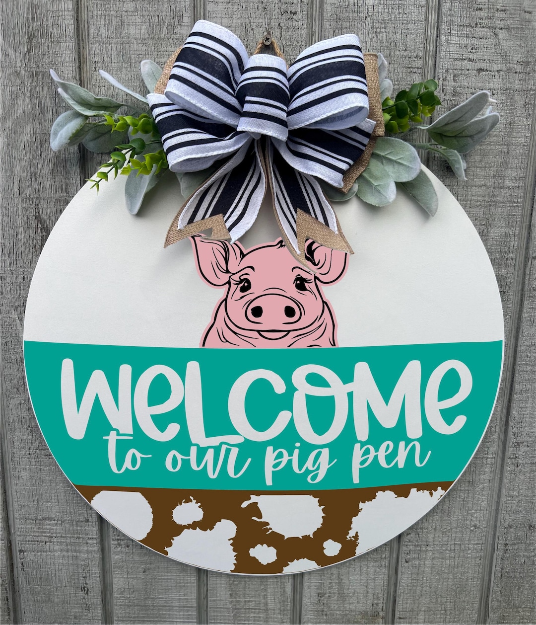 Funny Door Sign|welcome to Our Pig Pen Sign|housewarming Gift|front ...