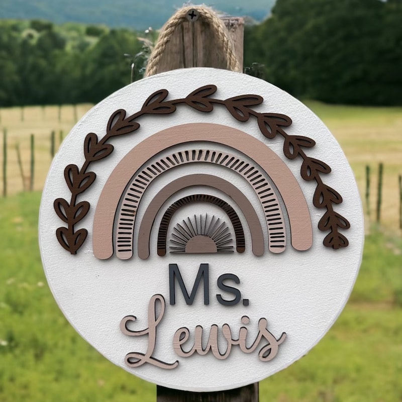 Rainbow Teacher Sign - Etsy