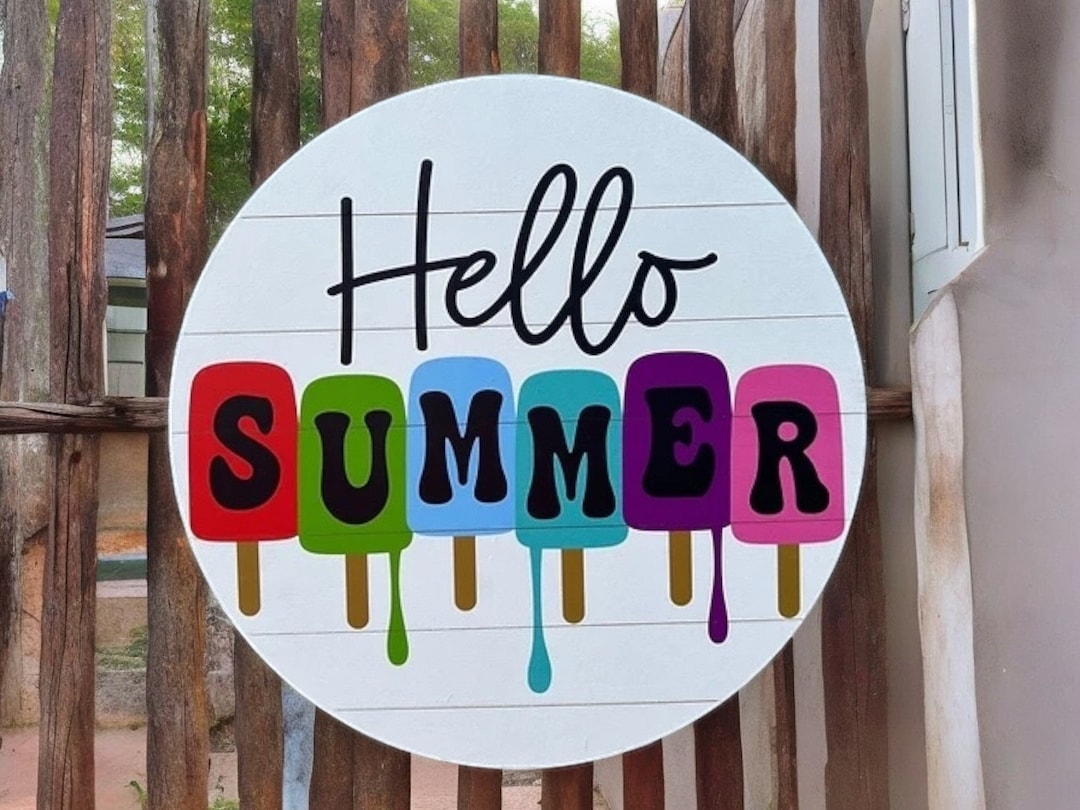 Popscicle Front Door Sign Wood Wreath Summer Sign New House Decor ...