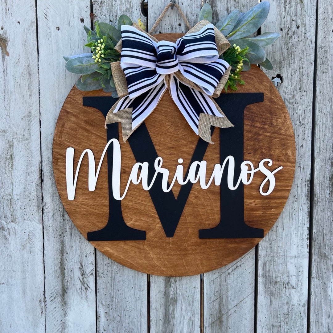 Last Name Front Door Sign|wedding Gift|welcome Sign|last Name Sign ...