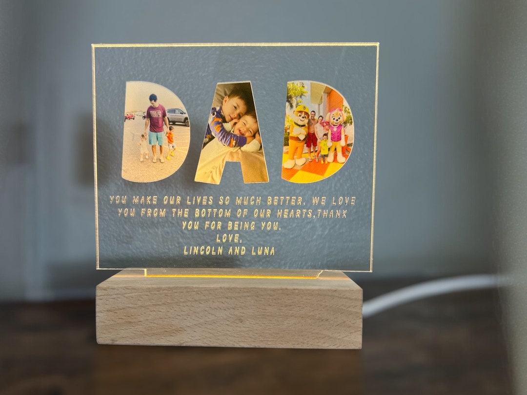Dad Photo Sign|kids Picture Sign|sign With Kids Picture|light Sign With ...