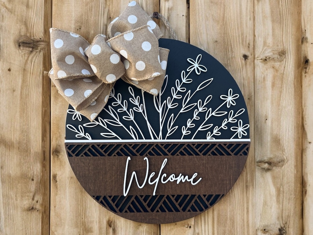 Welcome Front Door Sign|wild Flower Front Door Sign|wild Flower Door ...