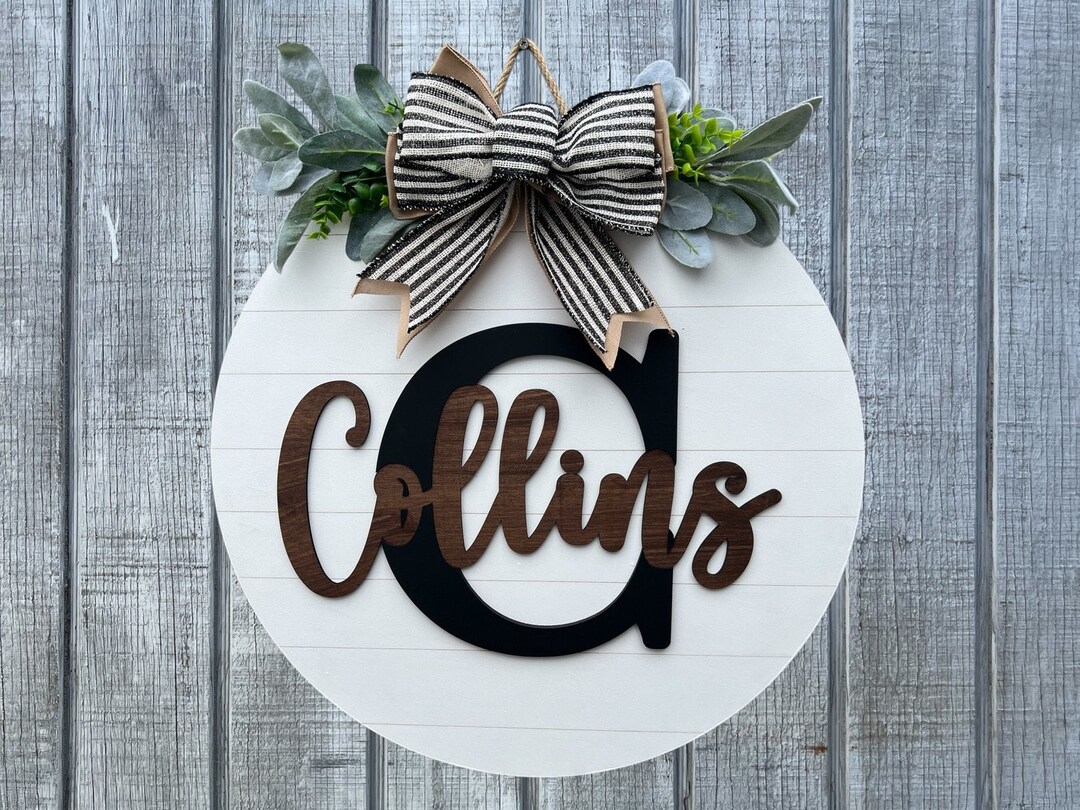 Farmhouse Front Door Sign|cute Front Door Sign|last Name Front Door ...