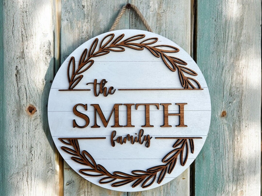 Rustic Last Name Door Sign, Shiplap Wall Decor, House Warming Gift ...