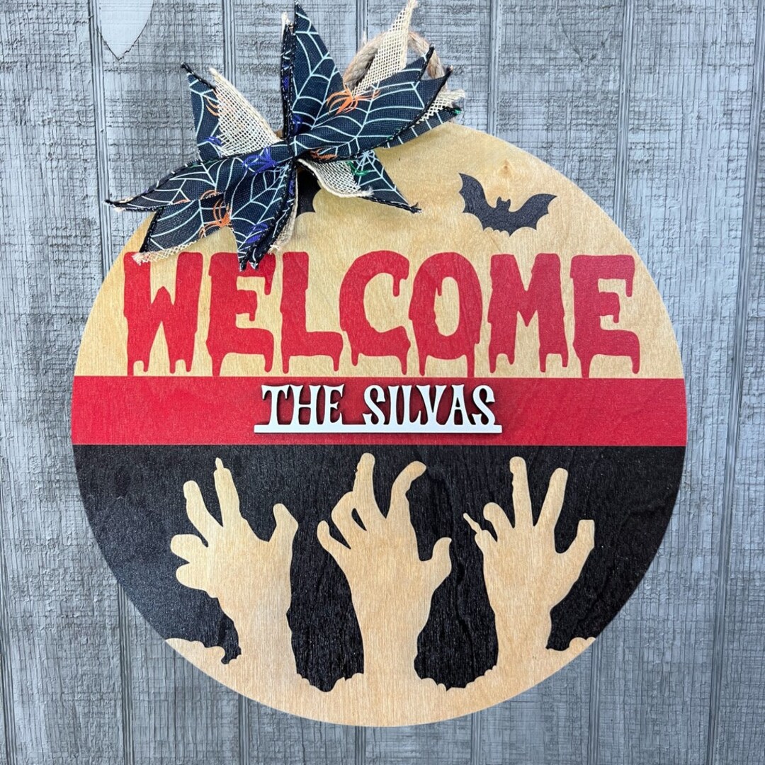 Blood Splatter Door Hanger|blood Splatter Welcome Sign|horror Welcome ...