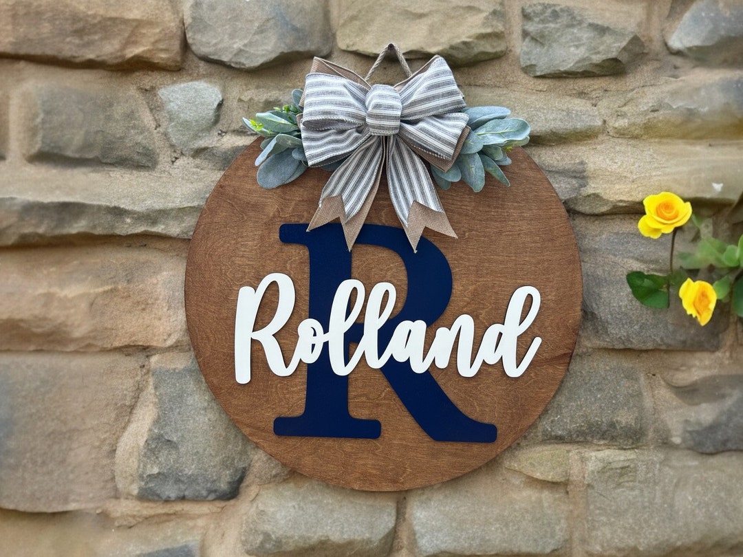 Last Name Door Sign|front Door Sign|cute Front Door Sign|wreath With ...