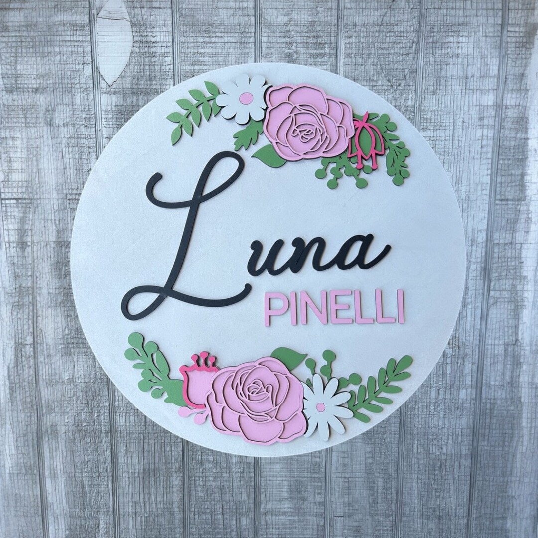 Girls Nursery Sign|baby Girl Nursery|floral Nursery|rose Room Decor ...